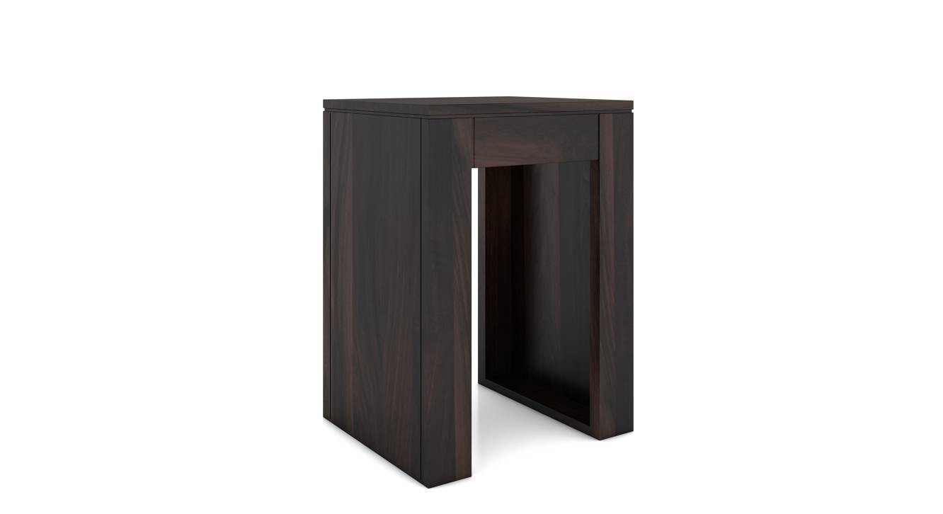Epsilon Solid Wood Side Table in Teak Finish - Urban Ladder