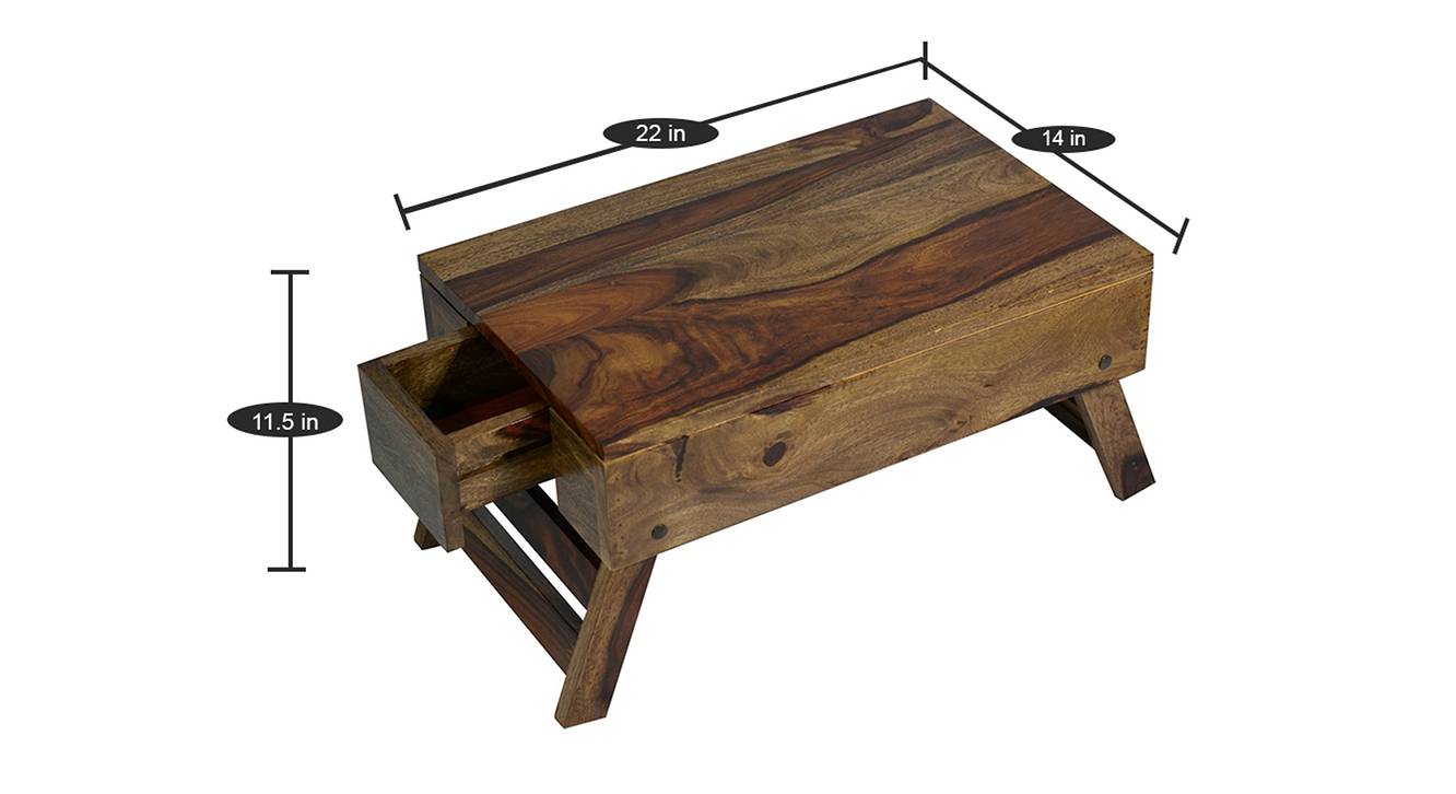 Ohio Solid Wood Laptop Table in Teak Finish Teak - Urban Ladder