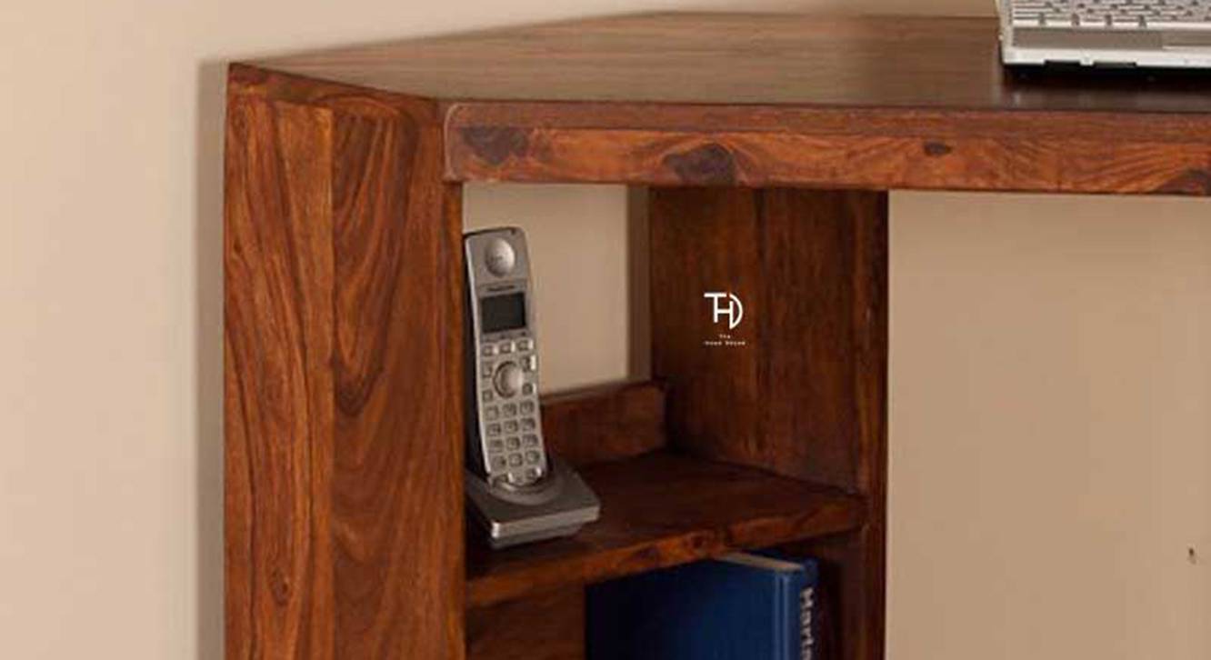 Corno Solid Wood Study Table in Melamine Finish - Urban Ladder