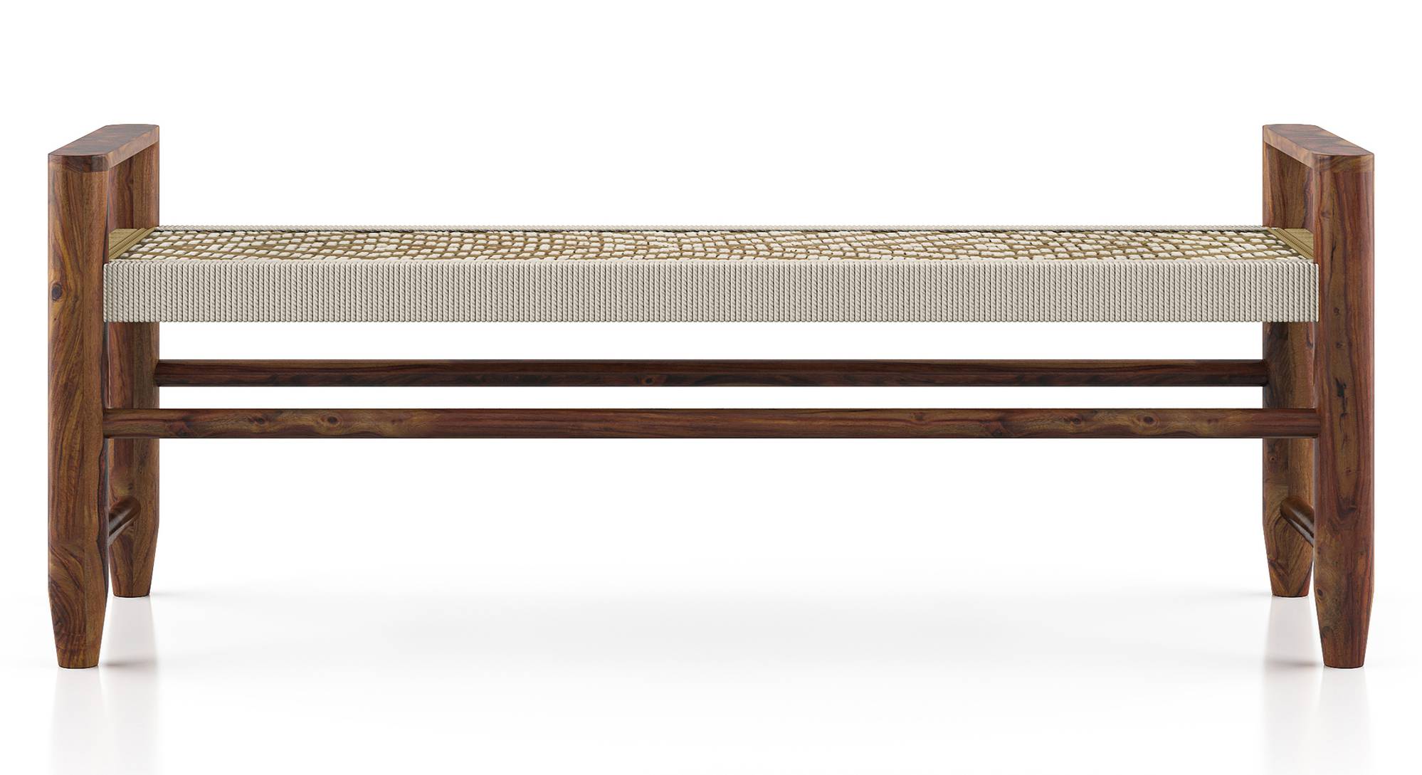 Fijara Solid Wood Bench in Teak Finish - Urban Ladder