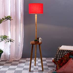 Gwyneth Red Cotton Shade Floor Lamp - Urban Ladder