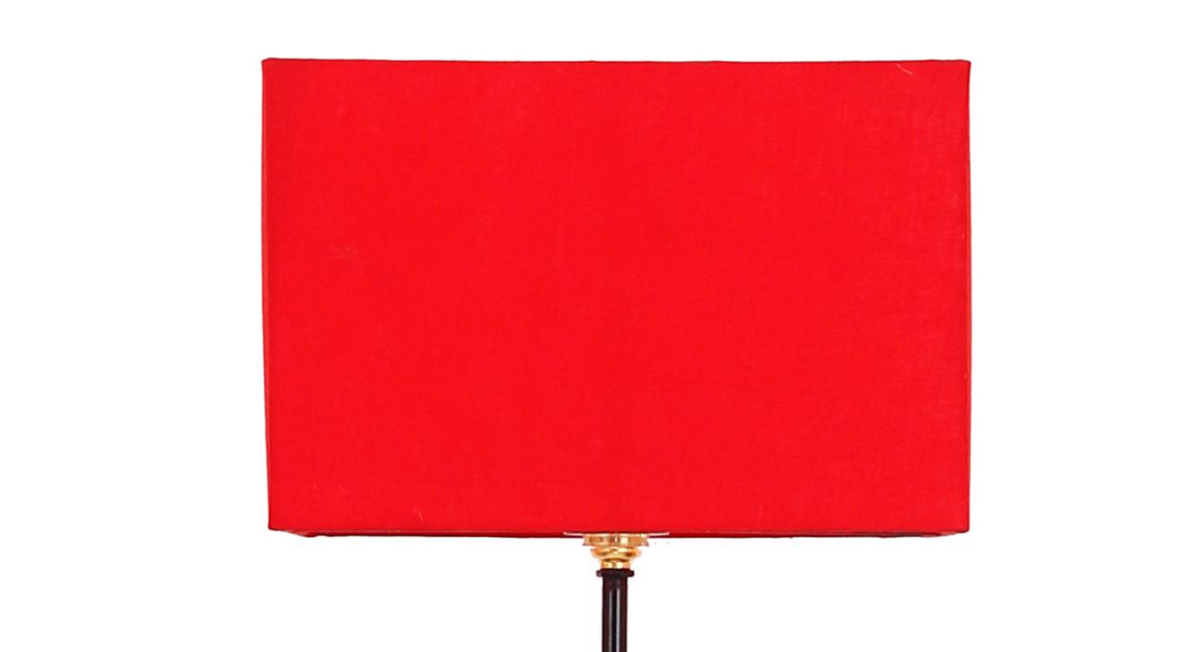 Drake Red Cotton Shade Floor Lamp - Urban Ladder