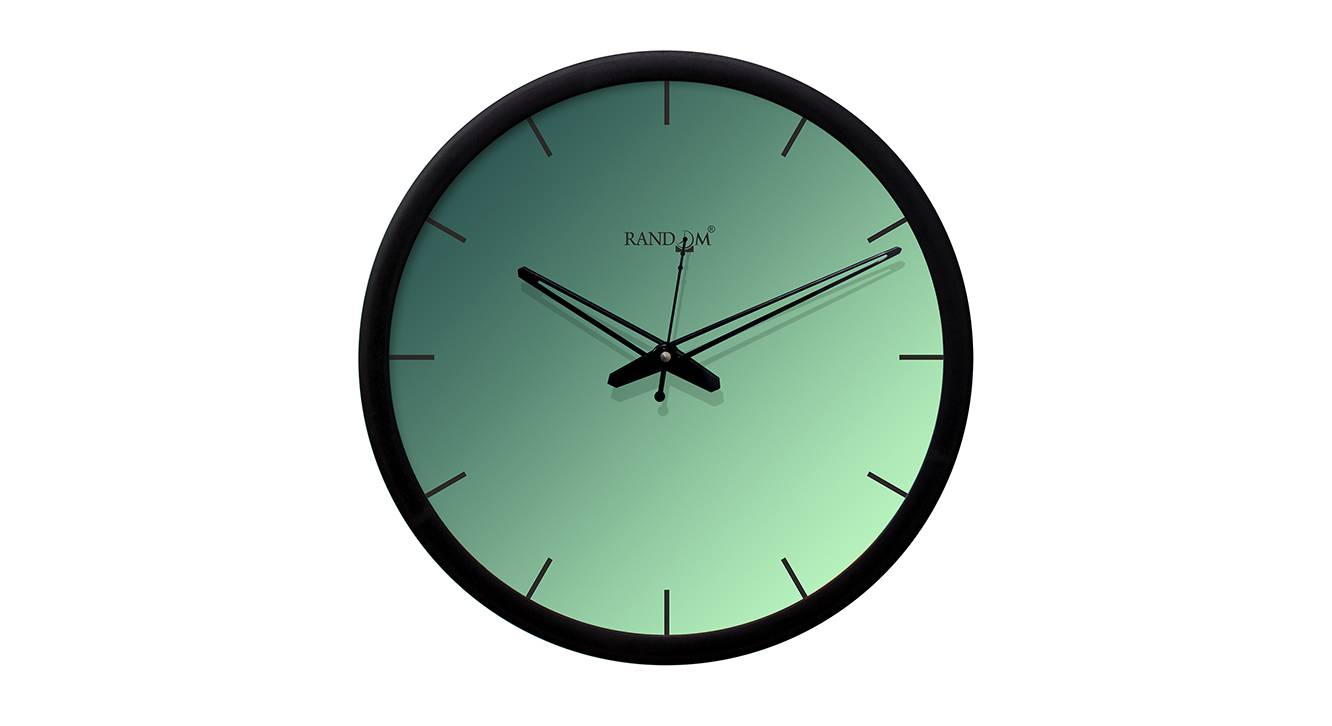 Black Plastic Round Analog Wall Clock - Urban Ladder