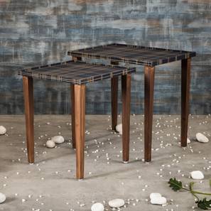 Tesseract Solid Wood Nested Side Table in Pu Paper Finish - Urban Ladder