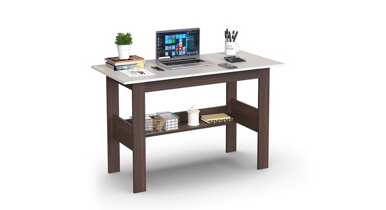 Efflino Engineered Wood Study Table in Wenge Finish - Urban Ladder