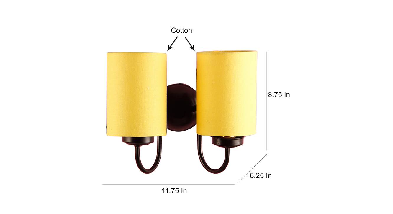 Delbert Yellow Fabric Wall Light - Urban Ladder