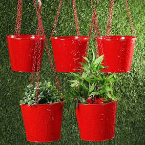 Red Metal Planter - Urban Ladder