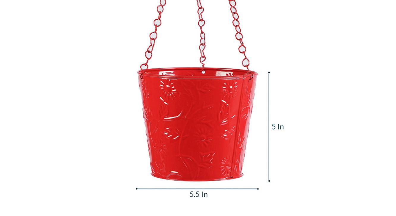Red Metal Planter - Urban Ladder