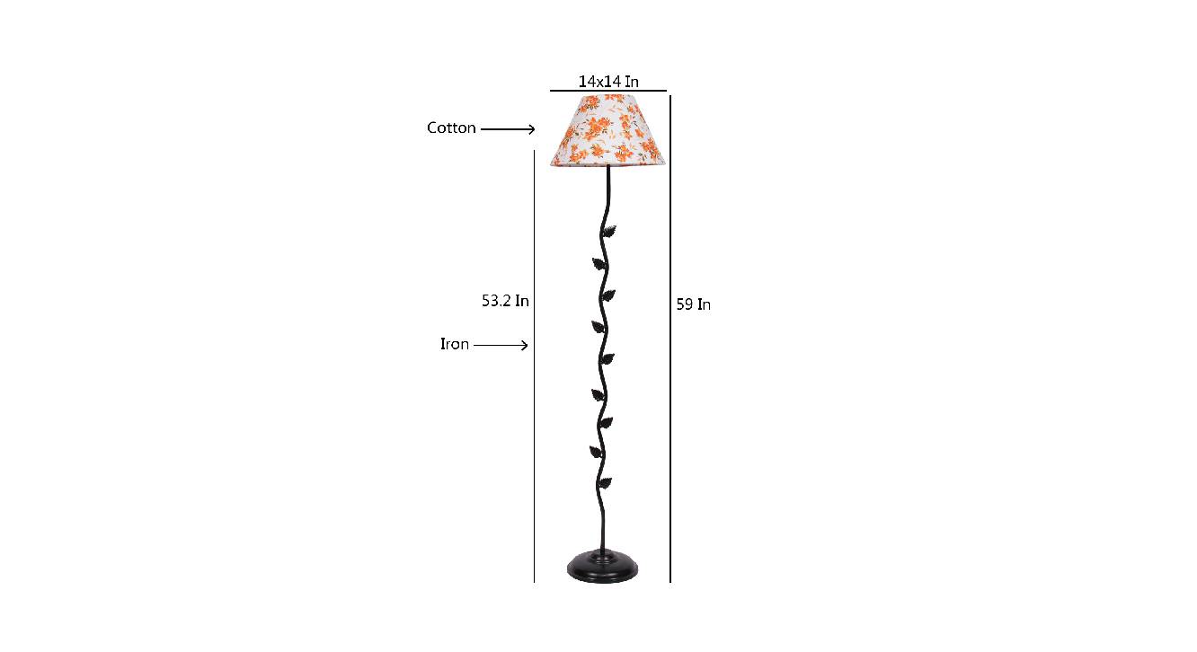 Leonara Multicolour Fabric Floor Lamp with Black Iron Base - Urban Ladder
