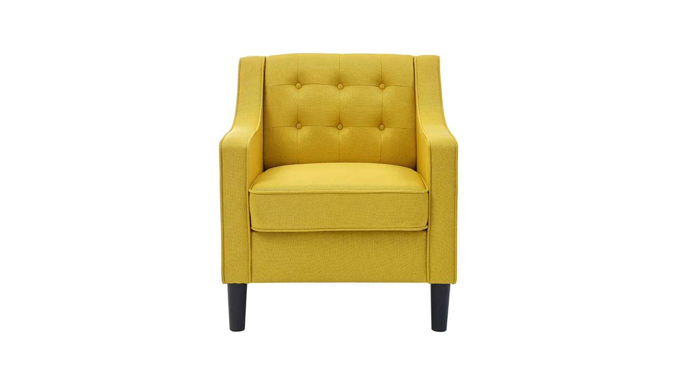 Pearson Accent Chair in Yellow Black Colour - Urban Ladder