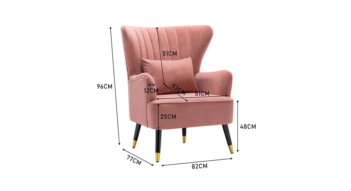 Azriela Accent Chair in Pink Black - Urban Ladder
