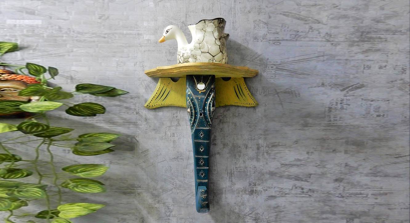 Jason Multicolor Solid Wood Wall Shelf - Urban Ladder