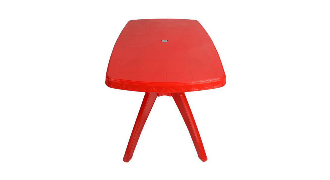 Shahenshah Plastic 3 Seater Dining Table in Red Finish - Urban Ladder