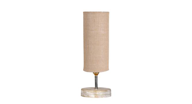Heize Beige Jute table lamp with White Brushed wood base - Urban Ladder