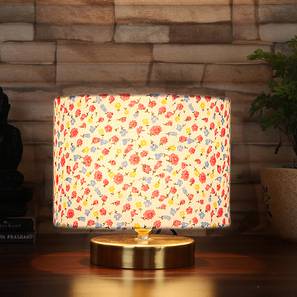 Anthony Multicolor Cotton Table Lamp With Gold Wood Base - Urban Ladder