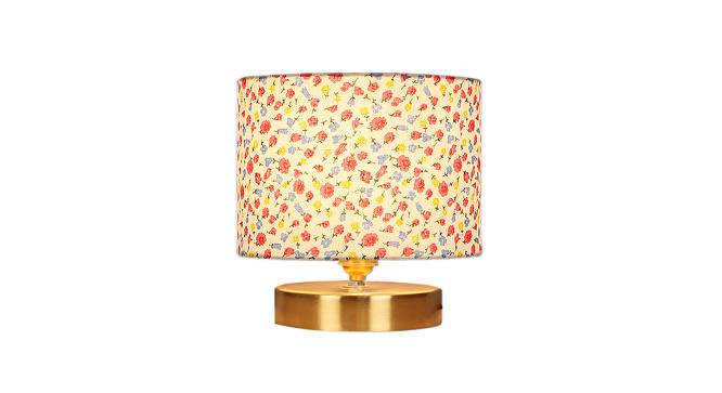 Anthony Multicolor Cotton Table Lamp With Gold Wood Base - Urban Ladder