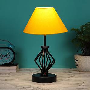 Camryn Yellow cotton Table lamp with Iron Base - Urban Ladder