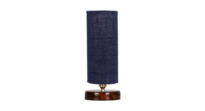 Spencer Blue Jute Table Lamp With Brown Wood Base - Urban Ladder