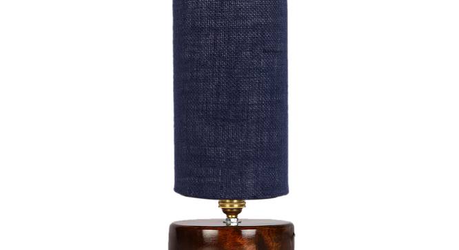 Spencer Blue Jute Table Lamp With Brown Wood Base - Urban Ladder