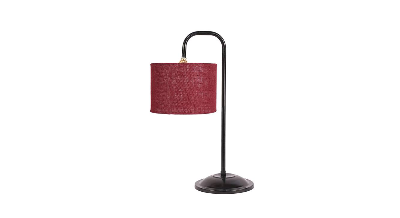 Noelle Maroon Jute Shade Iron Table Lamp - Urban Ladder