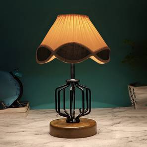 Lexi Vintage Multicolor Shade Table Lamp With Wood And Iron Base ...
