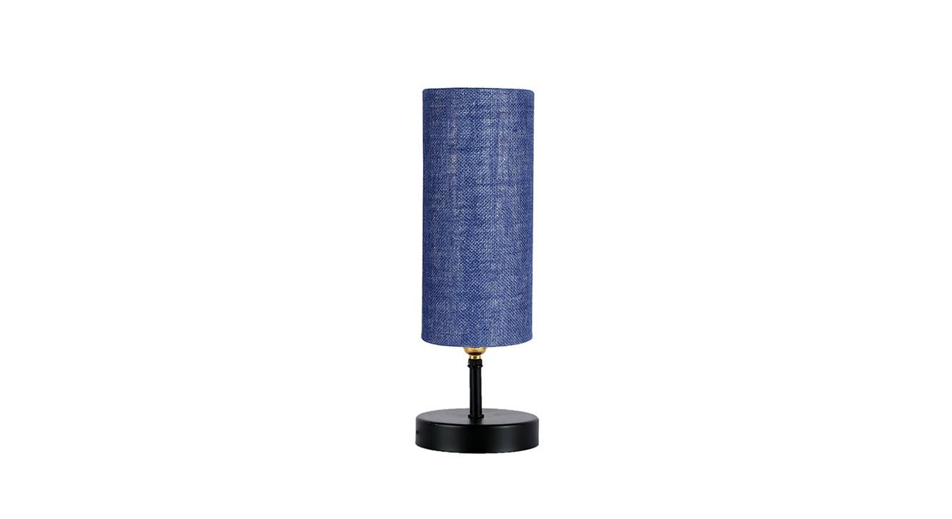 Mary Iron Table lamp with Blue Jute Shade - Urban Ladder