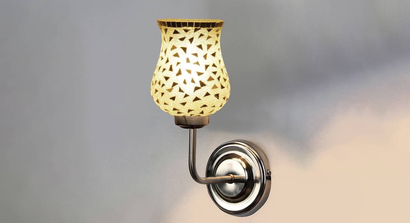 Deirdre Multicolor Glass Wall Mounted Lamp with Steel Base - Urban Ladder