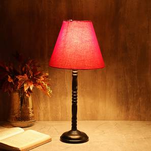 Deborah Red Table Lamp with Metal Base - Urban Ladder