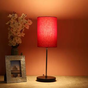 Veronica Red Table Lamp with Metal Base - Urban Ladder