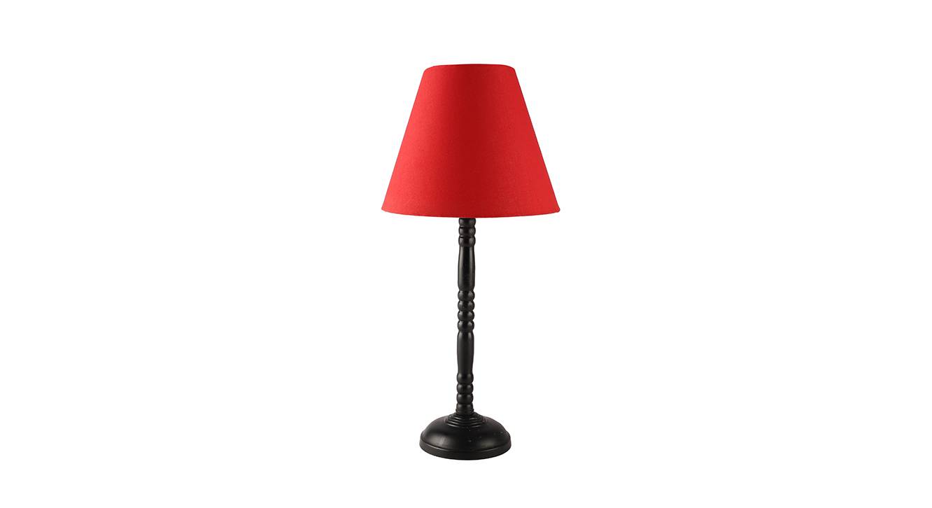 Deborah Red Table Lamp with Metal Base - Urban Ladder