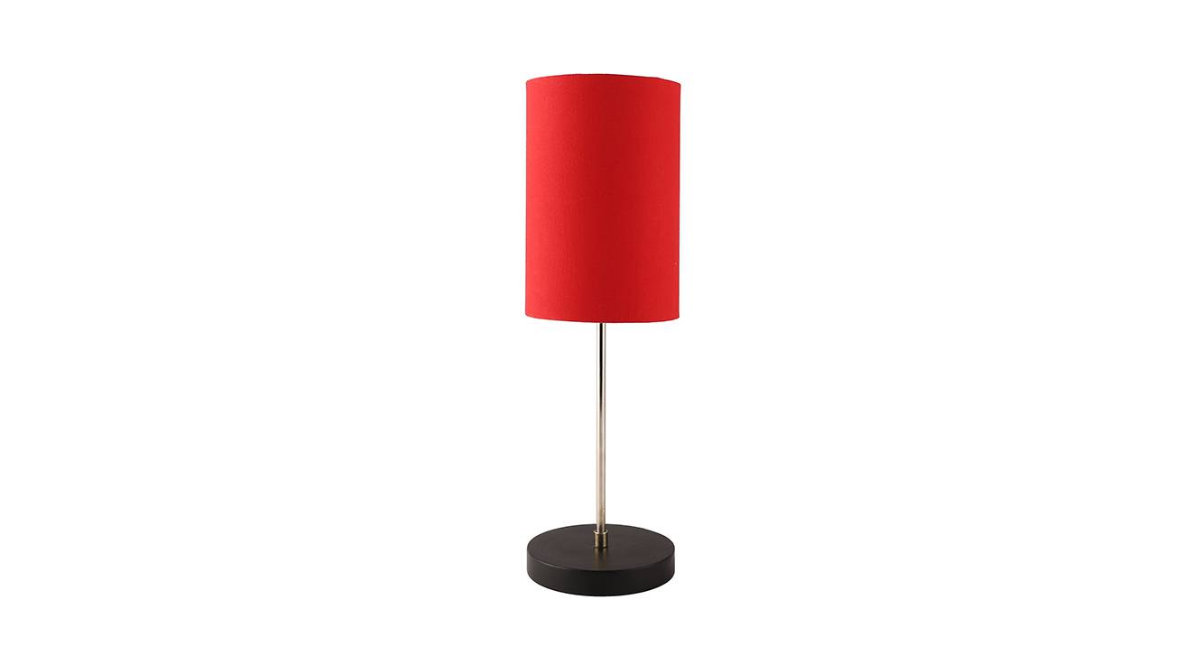 Veronica Red Table Lamp with Metal Base - Urban Ladder