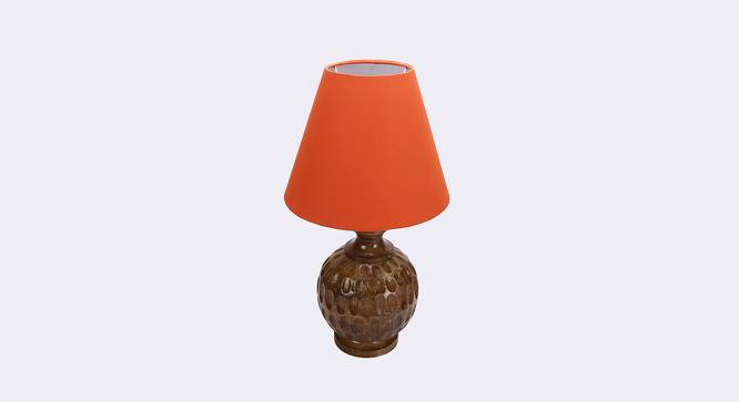 Marnie Orange Table Lamp with Wooden Base - Urban Ladder