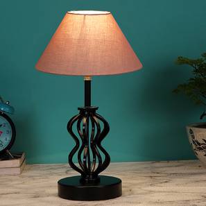 Demi Grey Cotton Table Lamp With Iron Base - Urban Ladder