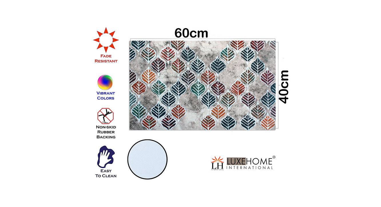Grey Floral Rubber WoodTable Mat - Set of 6 - Urban Ladder