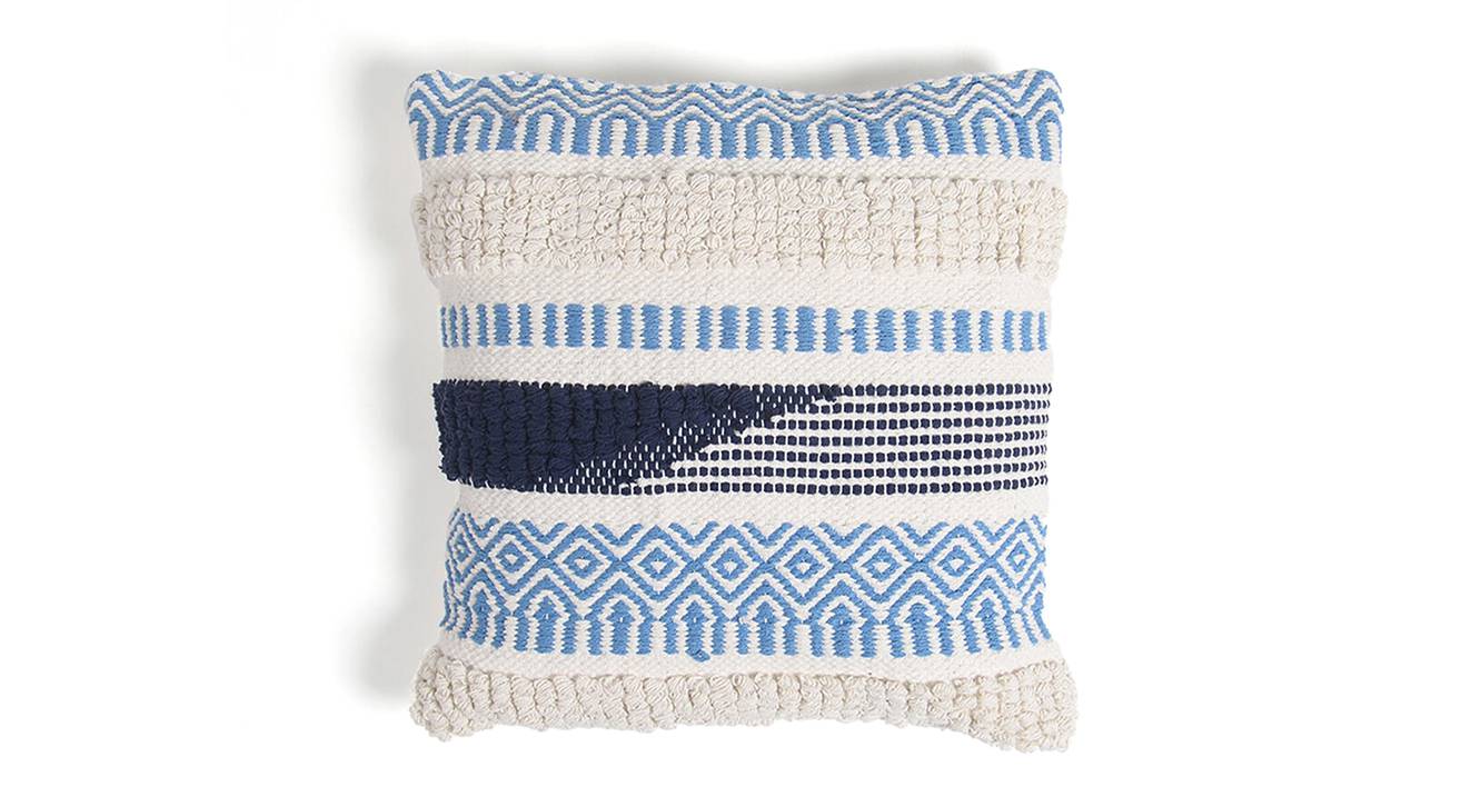Pattern party Blue Cotton Cushion cover - Urban Ladder