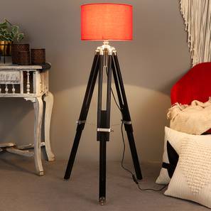 Pons Red Cotton Shade Floor Lamp - Urban Ladder