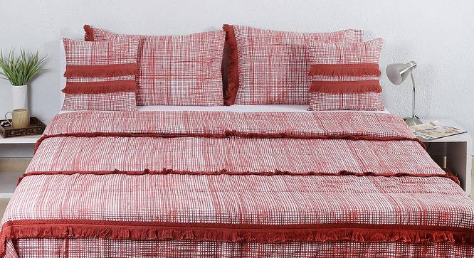 Red Abstract 180 TC Cotton Double Size Bedsheet with 2 Pillow Covers ...