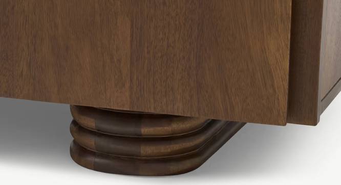 Ribbed Solid Wood Sideboard in Brown Walnut Finish - Urban Ladder
