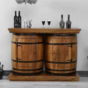 Ajeya Solid Wood Free Standing Bar Cabinet in Provincial Teak Finish ...