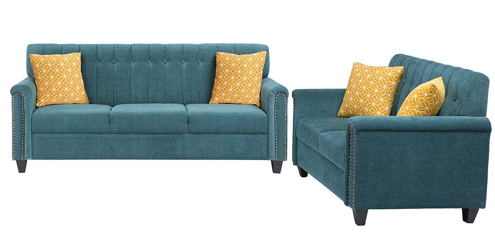 Davis Fabric Sofa (Teal Blue) - Urban Ladder