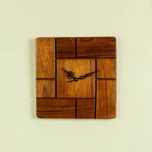 Brown Wood Abstract Analog Wall Clock - Urban Ladder