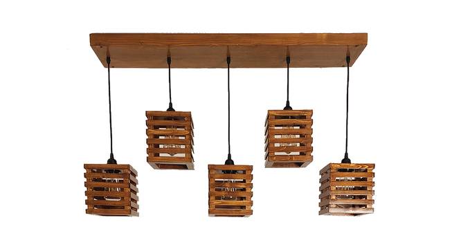 Lyon 5 Series Brown Solid Wood Cluster Hanging Light - Urban Ladder