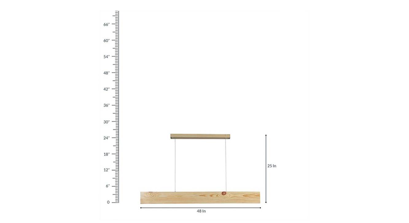 Slimline 48 Beige Solid Wood Single Hanging Light - Urban Ladder