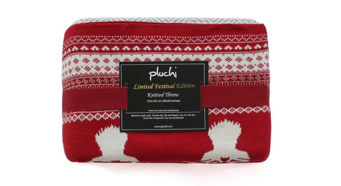 Dasher Red, Light Grey & Natural Cotton Throw - Urban Ladder