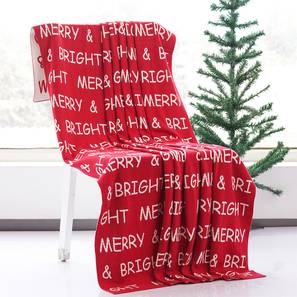 Merry And Bright Red & Natural Cotton Throw - Urban Ladder