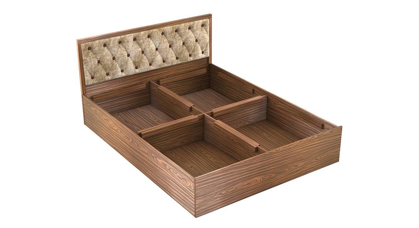 Orion Engineered Wood Queen Size Box Storage Bed in Mexican Walnut ...