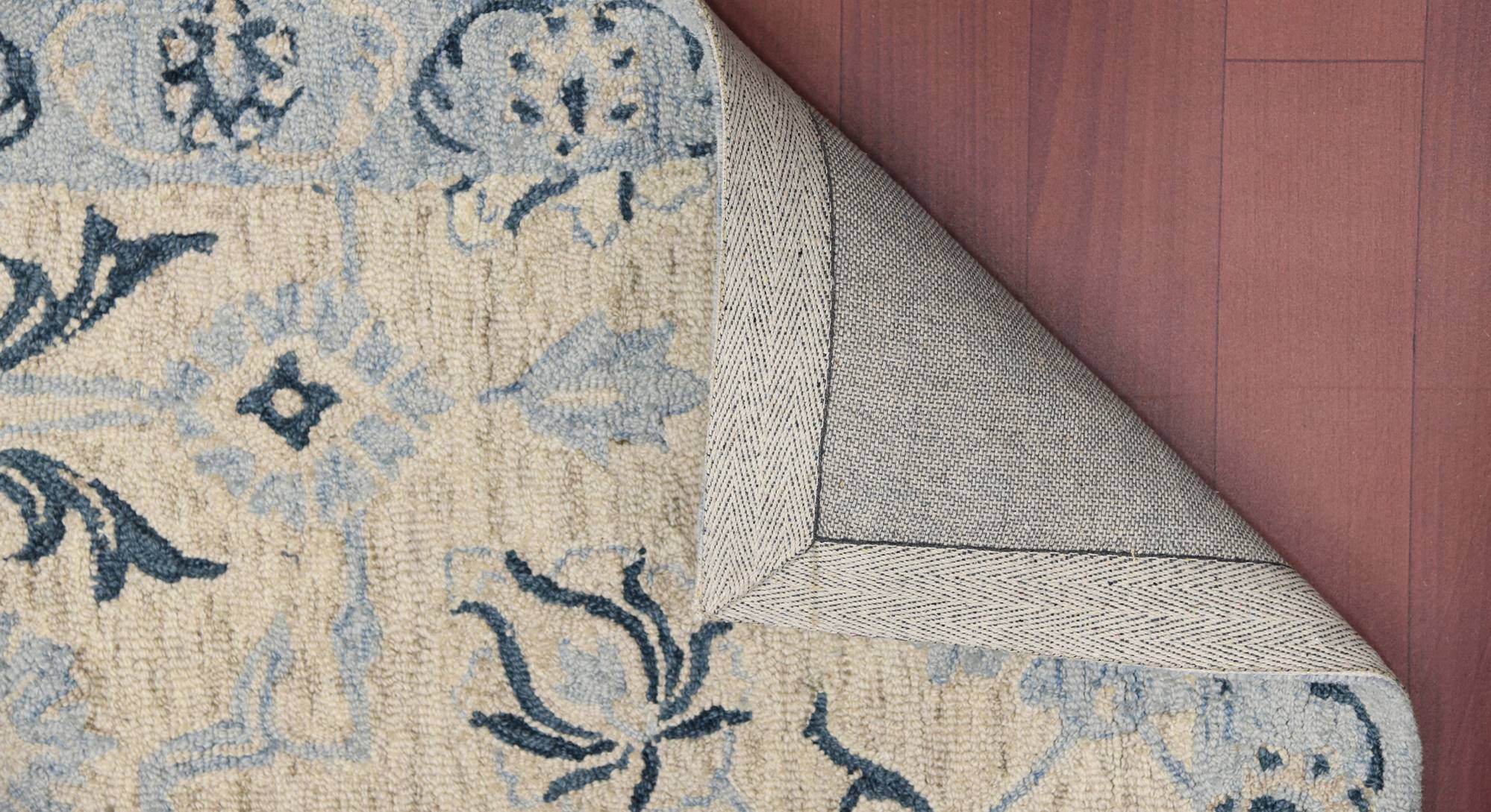 Light Blue Wool 4 X 6 Feet Carpet - Urban Ladder