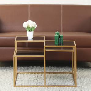 Valentino Square Metal Coffee Table in Golden Finish - Urban Ladder