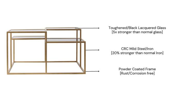 Valentino Square Metal Coffee Table in Golden Finish - Urban Ladder