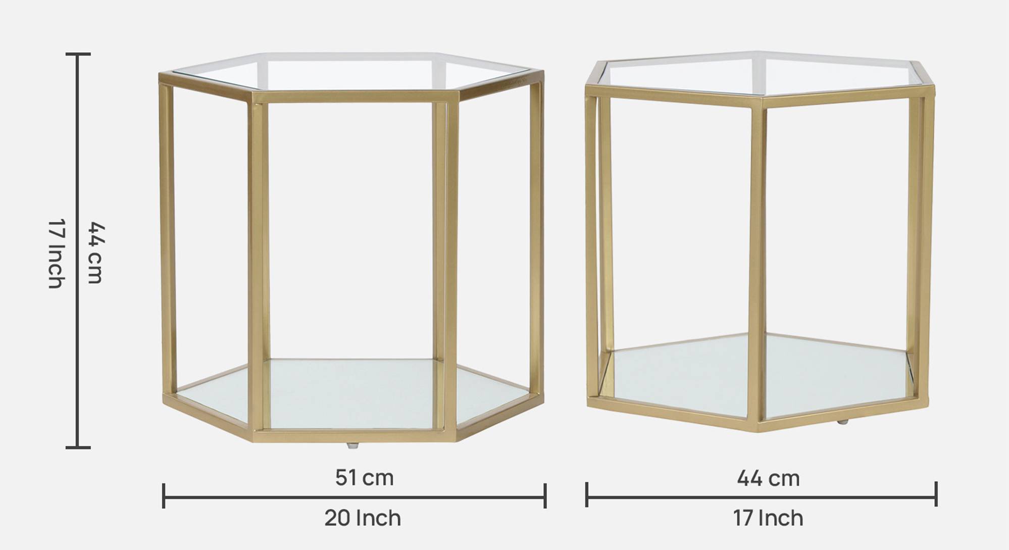 Menton Metal Side Table in Golden Finish - Urban Ladder